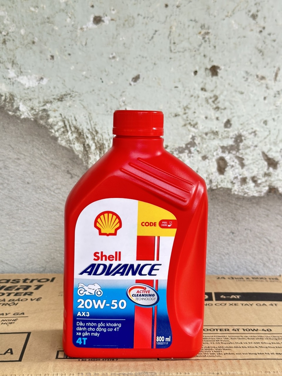 Nhớt Shell Advance AX3 màu đỏ 0.8 ml - 1 lít dành cho xe số